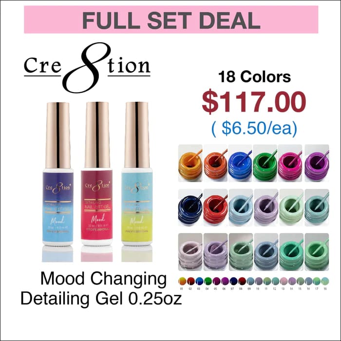 Cre8tion Detailing Nail Art Gel - Mood Changing Collection ...