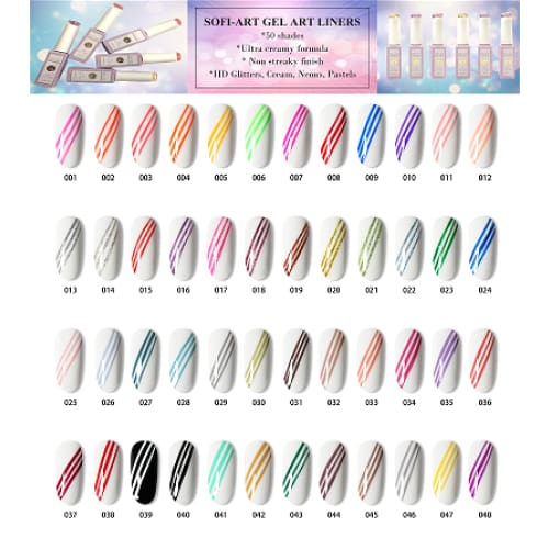 SOFI-ART Gel Art Liner Whole Set SA1 ->SA50 — OceanNailSupply